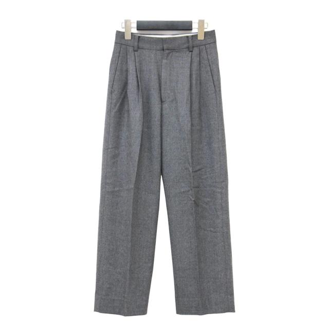 UNITED ARROWS ユナイテッドアローズ パンツ グレー サイズ:34(XS) | 24秋冬 フランネル 2タック テーパード パンツ / スラックス | センタープレス ウール | 日本製 | ボトムス ズボン【レディース】【中古】【K4528】
