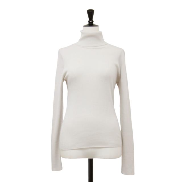 Ballsey ボールジー ニット ライトグレー サイズ:S(9号) | 21秋冬 エクストラファインウール リブ タートルネック プルオーバー / ニット | 長袖 コンパクトシルエット | トップス セーター【レディース】【中古】【K4529】