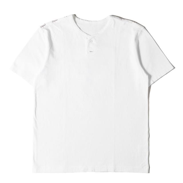 Papas パパス Tシャツ ホワイト 白 サイズ:M | サイパッチ ヘンリーネック Tシャツ | トップス カットソー 半袖 | 日本製【メンズ】【中古】【美品】【K4530】