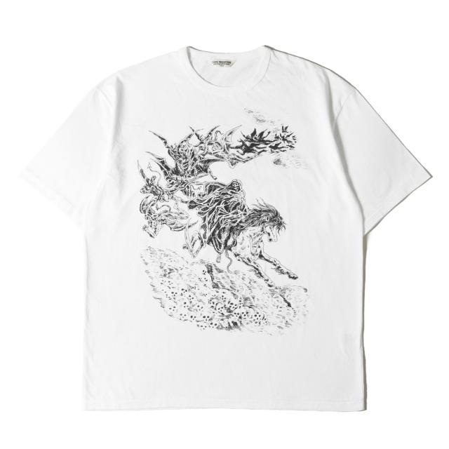 COOTIE クーティー Tシャツ ホワイト 白 サイズ:L | 21SS 死神グラフィック オーバーサイズ クルーネック Tシャツ (Print S/S Tee) | トップス カットソー 半袖【メンズ】【中古】【美品】【K4530】