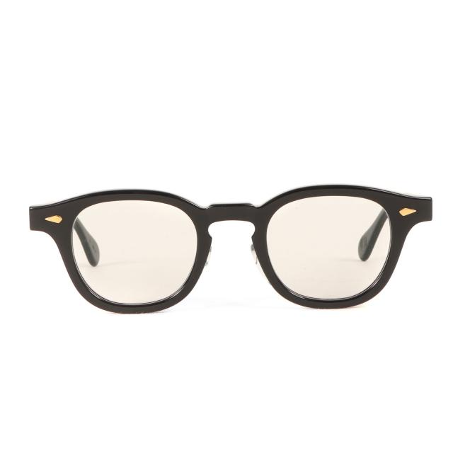 JULIUS TART OPTICAL ジュリアス タート オプティカル サングラス ブラック クリア | セルフレーム ボストンシェイプ フレーム アイウェア (ARNEL PL-102 A) | HAND MADE IN JAPAN | ブランド 眼鏡【メンズ】【中古】【K4530】