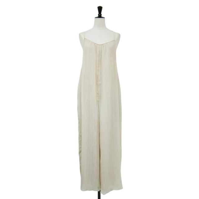 Ballsey ボールジー サロペット ライトベージュ サイズ:36(9号) | 21春夏 ランダムプリーツ ジョーゼット バッククロス サロペット / オールインワン / ワイドパンツ | ロング丈 | ボトムス【レディース】【中古】【K4530】