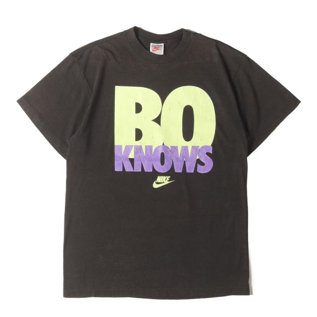 【希少 グッドコンディション】NIKE / vintage ナイキ ヴィンテージ Tシャツ ブラック 黒 サイズ:BOYS XL(メンズML位) | 90s BO KNOWS Tシャツ | USA製 | ボー・ジャクソン | 90年代 古着 | トップス カットソー 半袖【メンズ】【中古】【K4531】