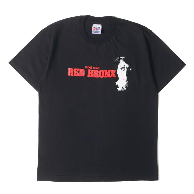 【希少 デッドストック】90s - 00s ヴィンテージ古着 90s RED BRONX ムービー クルーネック Tシャツ | USA製 Hanes レッドブロンクス ジャッキーチェン | ブラック 黒 | サイズ:L | 90年代 | トップス カットソー 半袖【メンズ】【K4531】
