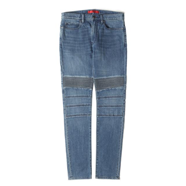 HUGO BOSS ヒューゴボス パンツ インディゴ サイズ:詳細参照(M位) | ヴィンテージ加工 ストレッチ スキニー バイカー デニムパンツ | ボトムス ジーンズ ジーパン【メンズ】【中古】【K4531】