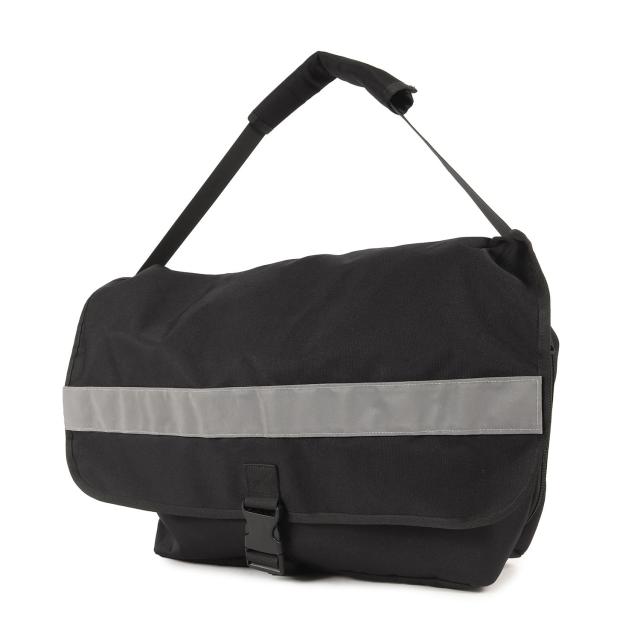 PACKING パッキング バッグ ブラック 黒 | リフレクターテープ付き 大型 メッセンジャーバッグ | ブランド カバン【メンズ】【中古】【K4534】