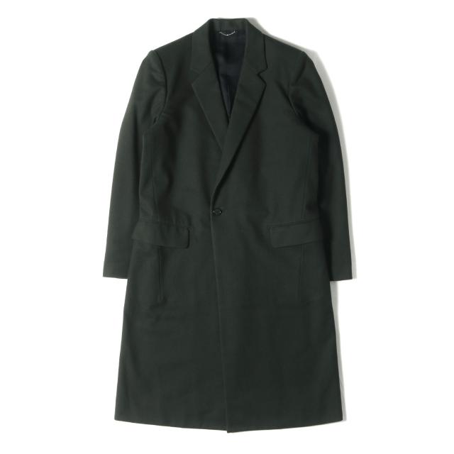 JOHN LAWRENCE SULLIVAN ジョンローレンスサリバン コート サイズ:34 ウール 1B チェスターコート (1B00616-08) ダークグリーン アウター ジャケット 上着【メンズ】【中古】【K4273】