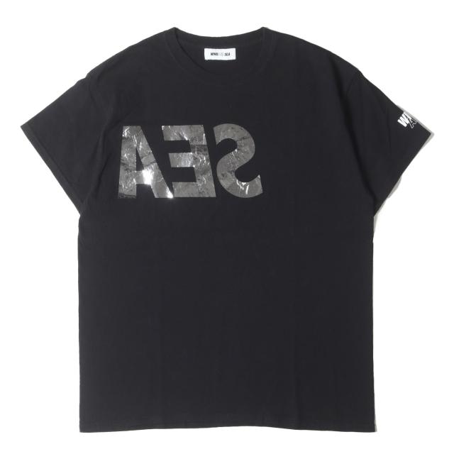WIND AND SEA ウィンダンシー Tシャツ ブラック 黒 サイズ:L | CASETIFY ホイルプリント ブランドロゴ クルーネック Tシャツ | トップス カットソー 半袖 | コラボ【メンズ】【中古】【K4533】