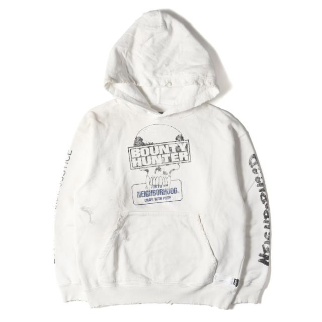 NEIGHBORHOOD ネイバーフッド パーカー ホワイト 白 サイズ:S | 25SS BOUNTY HUNTER サベージ スウェットパーカー (SAVAGE SWEAT HOODIE LS) | トップス フーディー | コラボ 別注【メンズ】【K4535】