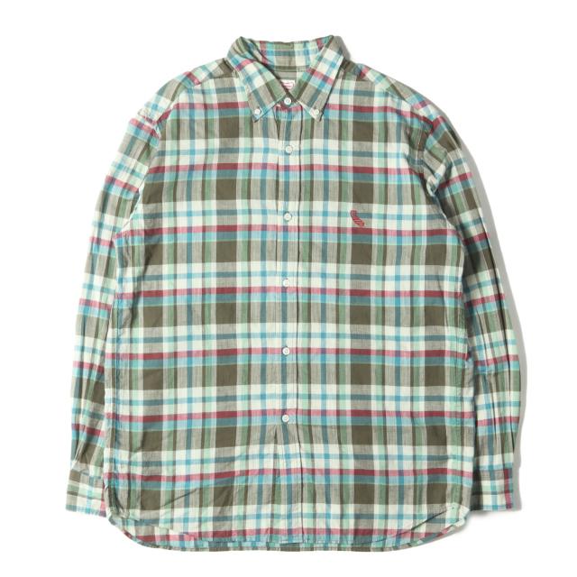 STANDARD CALIFORNIA スタンダードカリフォルニア シャツ グリーン系 サイズ:L | マドラスチェック ボタンダウン シャツ (SD Madras Check Button Down Shirt) | 日本製 | トップス カジュアルシャツ 長袖【メンズ】【中古】【K4536】