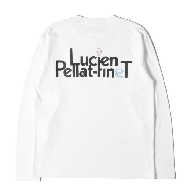 lucien pellat-finet ルシアンペラフィネ Tシャツ ホワイト 白 サイズ:XS | ラインストーンロゴ ロングスリーブ Tシャツ / カットソー | トップス 長袖 | 日本製【メンズ】【中古】【新品同様】【K4540】