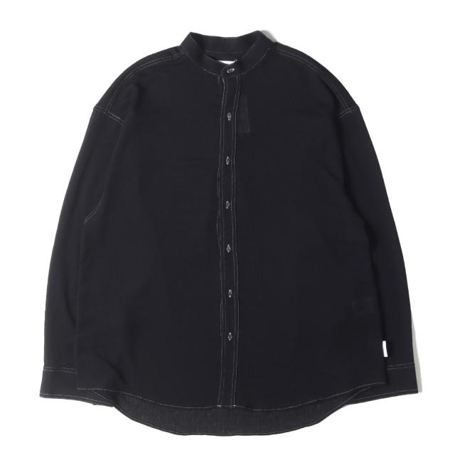 BASICKS ベイシックス シャツ ブラック 黒 サイズ:M | 24AW クレープ織り スタンドカラー シャツ (Crepe Stand Collar Shirt S2.5-0205) | トップス カジュアルシャツ 長袖【メンズ】【K4543】