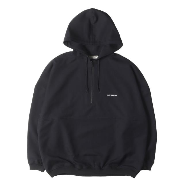 COOTIE クーティー パーカーブラック 黒 サイズ:M | 23SS ポリエステルツイル ハーフジップ パーカー (Polyester Twill Half Zip Hoodie) | トップス フーディー【メンズ】【中古】【美品】【K4543】
