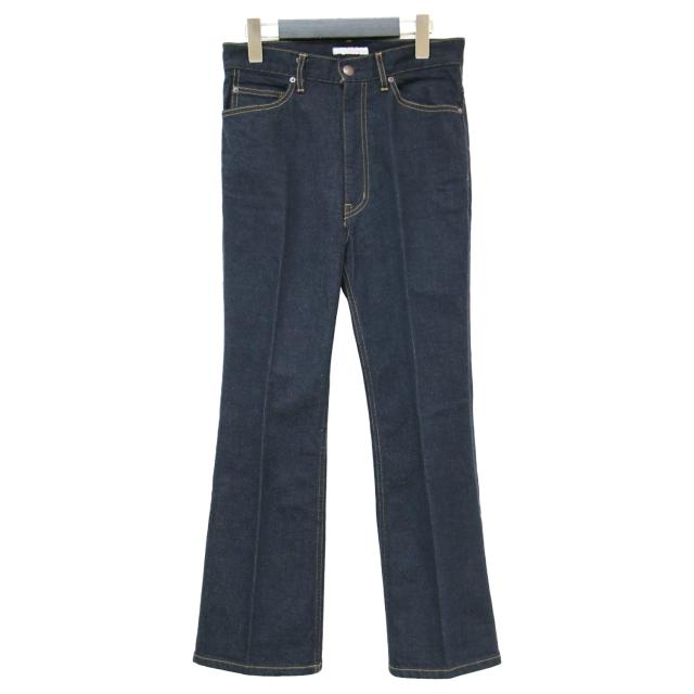 Plage プラージュ パンツ ネイビー 紺 サイズ:36(S) | 22春夏 ストレッチ センタープレス クロップド パンツ | ストレート ワンウォッシュ コットン | ボトムス ズボン【レディース】【中古】【美品】【K4543】