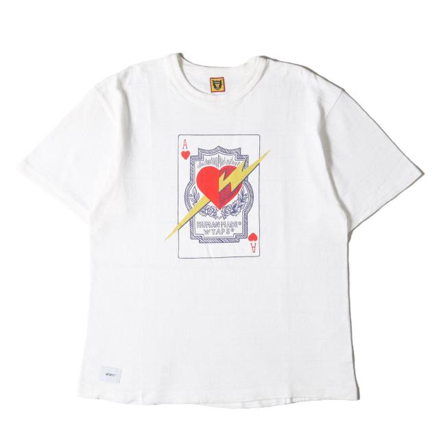 HUMAN MADE ヒューマンメイド Tシャツ  ホワイト 白 サイズ:L | WTAPS トランプ グラフィック クルーネックTシャツ (T-SHIRT #1) | トップス カットソー 半袖 | 日本製【メンズ】【中古】【K4544】