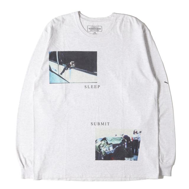 NEIGHBORHOOD ネイバーフッド Tシャツ グレー サイズ:L | 20SS 長濱治 フォトプリント ロングスリーブTシャツ (NHON.SLEEP/C-TEE.LS) | トップス カットソー 長袖 | コラボ【メンズ】【中古】【K4544】