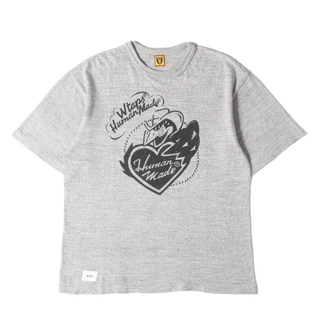 HUMAN MADE ヒューマンメイド Tシャツ グレー サイズ:L | WTAPS カラスグラフィック クルーネック Tシャツ (T-SHIRT #2) | 日本製 | トップス カットソー 半袖【メンズ】【中古】【美品】【K4544】