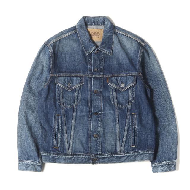 STANDARD CALIFORNIA スタンダードカリフォルニア ジャケット インディゴ サイズ:W42 | 22SS ヴィンテージ加工 デニム 3rd トラッカー ジャケット (SD Denim Jacket S957 Vintage Wash) | アウター Gジャン ブルゾン 上着【メンズ】【中古】【K4544】