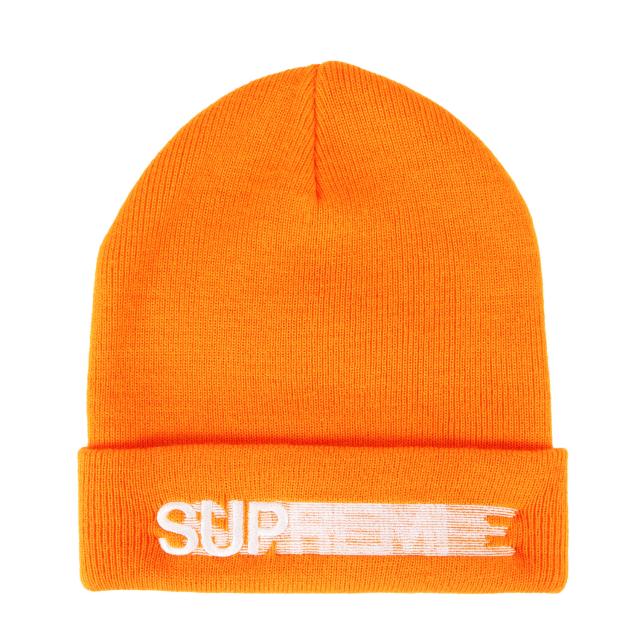 Supreme シュプリーム ビーニー オレンジ サイズ:FREE | 23SS モーションロゴ ビーニー (Motion Logo Beanie) | ブランド 帽子 ニットキャップ【メンズ】【中古】【美品】【K4547】