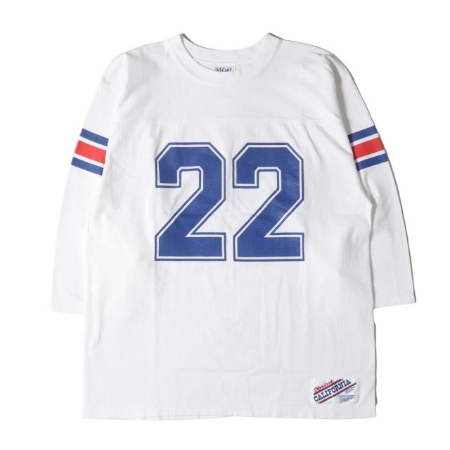 STANDARD CALIFORNIA スタンダードカリフォルニア カットソー ホワイト 白 サイズ:M | ナンバリング ロゴ フットボール カットソー | トップス Tシャツ 長袖 | 日本製【メンズ】【中古】【K4547】