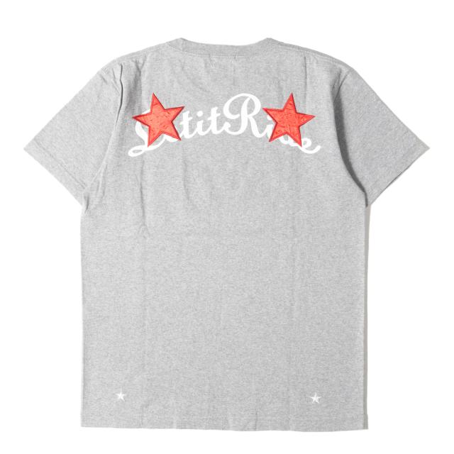 M&M エムアンドエム Tシャツ グレー サイズ:M | LET IT RIDE スターパッチ ポケット Tシャツ | トップス カットソー 半袖【メンズ】【中古】【美品】【K4549】