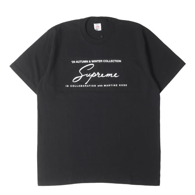 Supreme シュプリーム Tシャツ ブラック 黒 サイズ:L | 24AW Martine Rose ブランドロゴ クルーネック Tシャツ (Tee) | トップス カットソー 半袖 | コラボ【メンズ】【K4549】