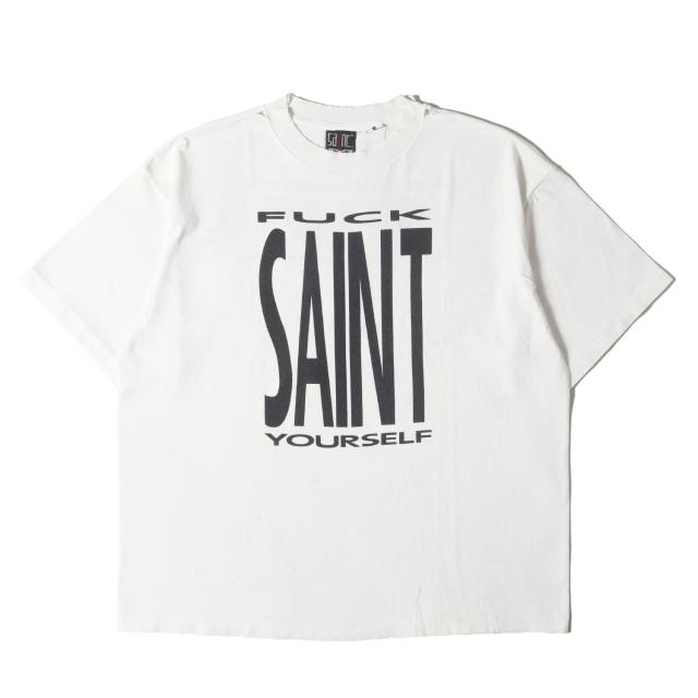 SAINT MICHAEL セントマイケル Tシャツ ホワイト 白 サイズ:XL | 25SS ヴィンテージ加工 ナイン・インチ・ネイルズ ロゴ Tシャツ (SS TEE / SAINT YOURSELF) | トップス カットソー 半袖【メンズ】【K4549】