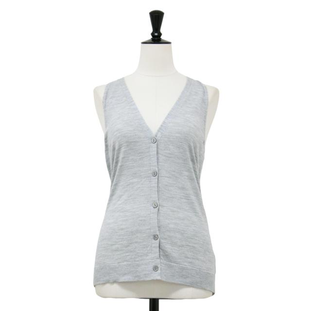 Theory セオリー ベスト グレー サイズ:S | 24秋冬 深Vネック ニット ベスト | REGAL WOOL SLIM VEST R ジレ ノースリーブ ウール | トップス セーター【レディース】【中古】【K4549】