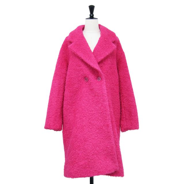 DOS DIOSAS ドスディオサス コート ピンク サイズ:38(M) | テーラード ロング ボア コート | オーバーサイズ ウール | アウター ジャケット 上着【レディース】【中古】【K4549】