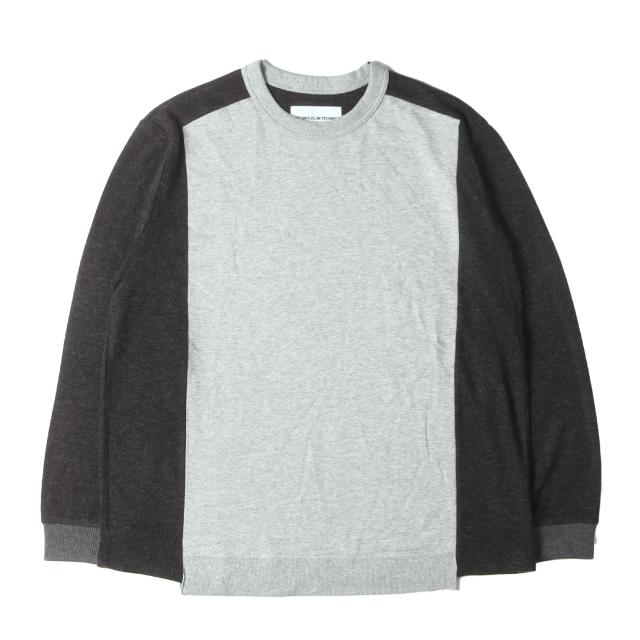 WHIZLIMITED ウィズ リミテッド スウェット グレー ブラック サイズ:M | ニット コンビ クルーネック スウェットシャツ | トップス トレーナー プルオーバー 【メンズ】【中古】【K4550】
