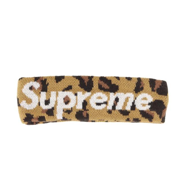 Supreme シュプリーム NEW ERA レオパード柄 ビックロゴ ヘッドバンド / ヘアバンド (Big Logo Headband) | ヒョウ柄 ファッション アイテム 小物【メンズ】【中古】【新品同様】【K4550】