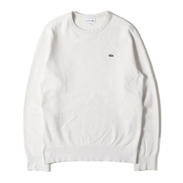 LACOSTE ラコステ スウェット オートミール サイズ:US M | ワンポイント ワニワッペン 刺繍 スウェットシャツ (EXTRA SOFT FRENCH TERRY スウェット SH109EL) | トップス トレーナー【メンズ】【中古】【K4550】