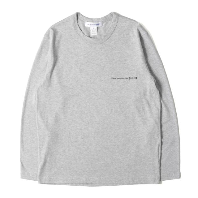 COMME des GARCONS SHIRT コムデギャルソン シャツ カットソー ヘザーグレー サイズ:S | 25SS ワンポイント ロゴ バインダーネック カットソー (FO-T025) | トップス Tシャツ 長袖【メンズ】【K4550】