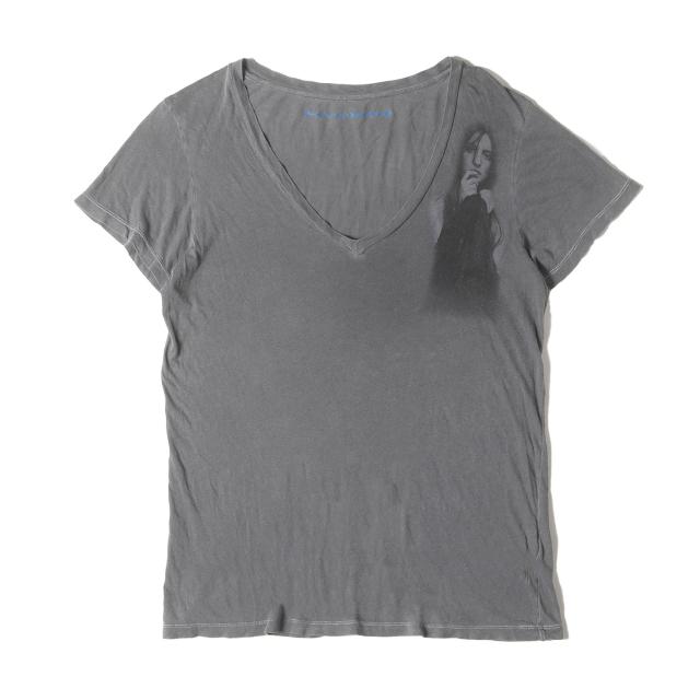 CHROME HEARTS クロムハーツ Tシャツ チャコール サイズ:L | 00s レディーフォトプリント Vネック Tシャツ | トップス カットソー 半袖【メンズ】【中古】【K4551】