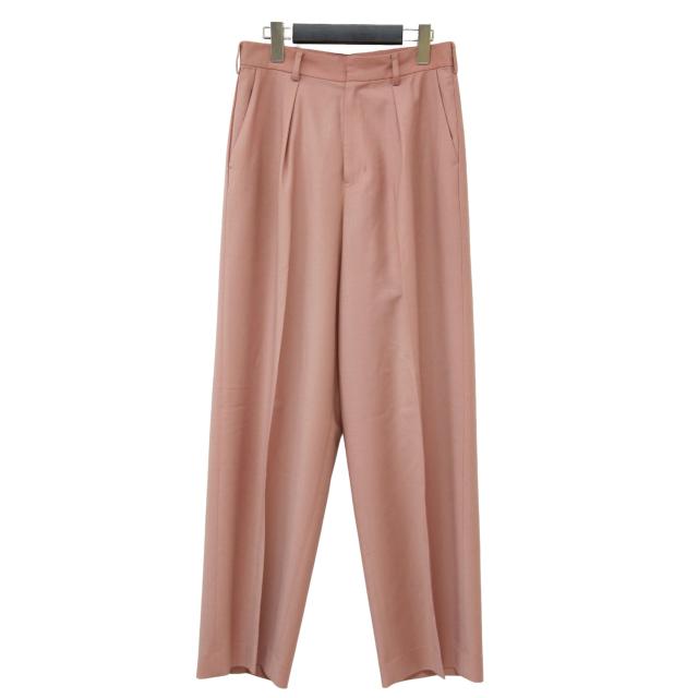 LAVENTURE martinique ラヴァチュールマルティニーク パンツ ピンク サイズ:2(M) | タック ストレート パンツ / スラックス | ワイド センタープレス ウール | ボトムス ズボン【レディース】【中古】【K4551】
