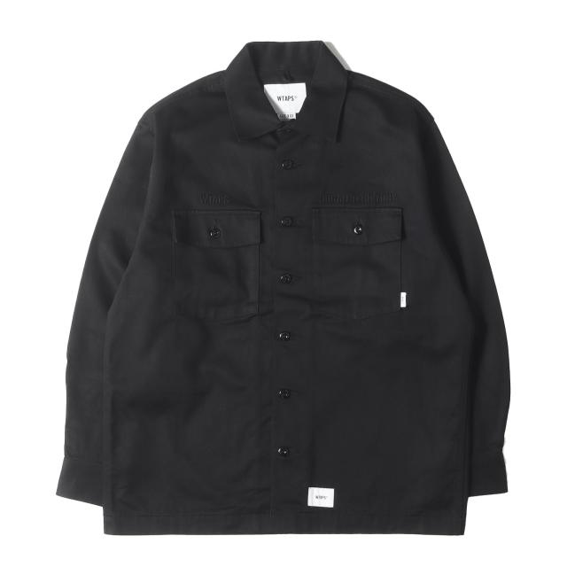 WTAPS ダブルタップス シャツ ブラック 黒 サイズ:S | 22SS コットンツイル ミリタリーシャツ (BUDS LS SHIRT COTTON TWILL) | トップス カジュアルシャツ 長袖【メンズ】【中古】【K4552】