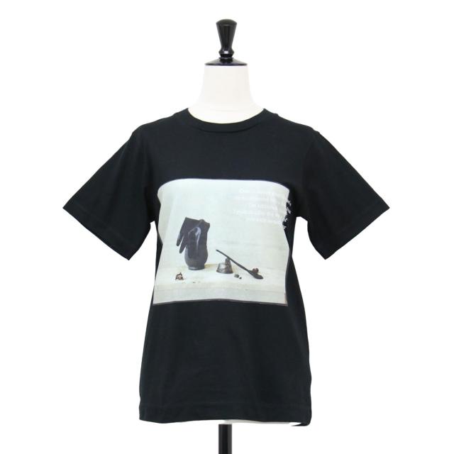 HARDY NOIR アルディーノアール Tシャツ ブラック 黒 サイズ:FREE | 23春夏 フォトプリント 半袖 Tシャツ / カットソー | クルーネック ハーフスリーブ コットン | 日本製 | トップス【レディース】【中古】【K4552】