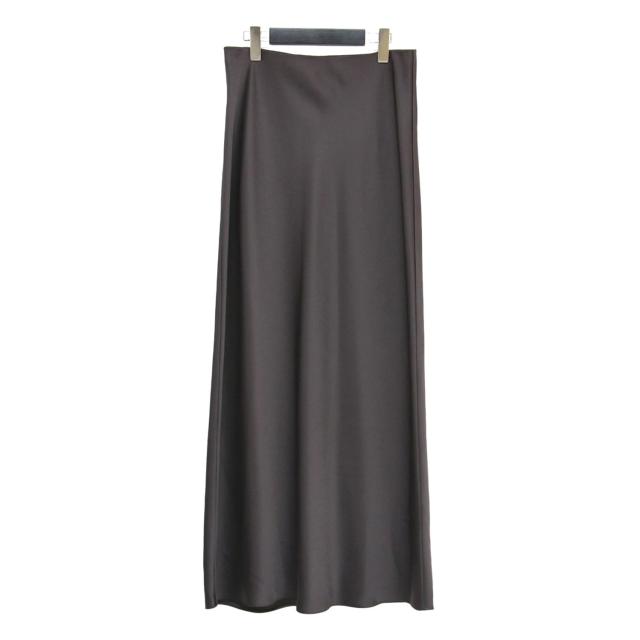 Theory セオリー スカート ダークブラウン サイズ:4(XL) | 24春夏 サテン Aライン ロング スカート | BASE SATIN FLUID MAXI SK | マキシ丈 フレア | ボトムス【レディース】【中古】【K4552】