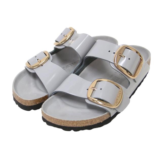 BIRKENSTOCK ビルケンシュトック グレー サイズ:35(22.5cm) | 25春夏 アリゾナ ビッグ バックル サンダル | ARIZONA BIG BUCKLE HEX | フラット ダブルベルト レザー | シューズ 靴【レディース】【中古】【K4555】