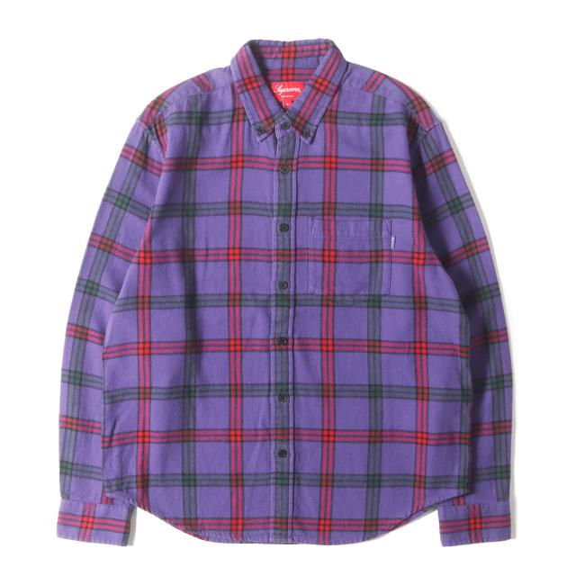 Supreme シュプリーム シャツ パープル×レッド サイズ:S | タータンチェック ボタンダウン ネルシャツ (Tartan Flannel Shirt) | トップス カジュアルシャツ 長袖【メンズ】【中古】【K4555】