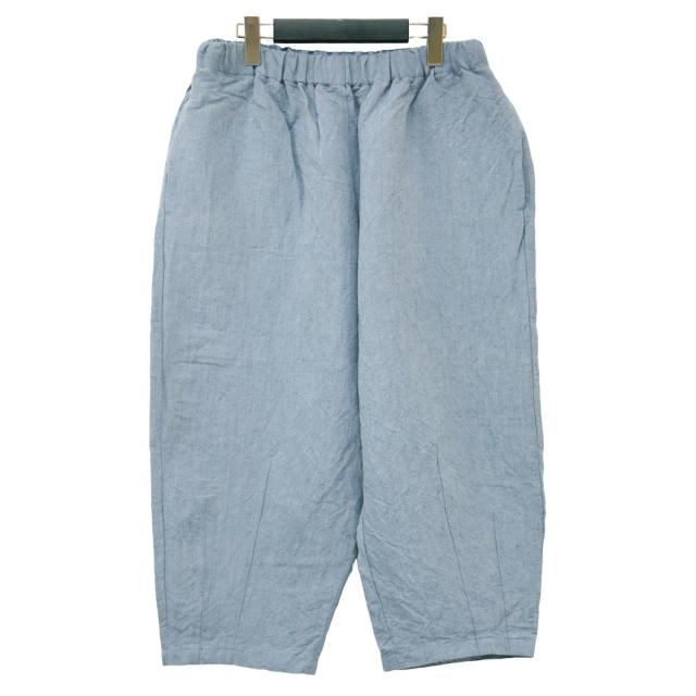 HUIS ハウス パンツ アイスブルー サイズ:FREE | バンブー リネン バルーン パンツ | テーパード ウエストゴム | ユニセックス | 日本製 | ボトムス ズボン【レディース】【中古】【K4555】