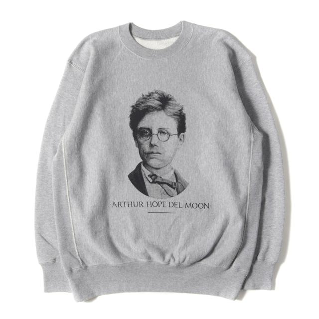 ARTHUR HOPE DEL MOON アーサー ホープ デル ムーン スウェット グレー サイズ:L | 23SS 肖像画グラフィック スウェットシャツ (AHDM 0001 C/N SWEATSHIRT) | トップス トレーナー【メンズ】【中古】【美品】【K4556】