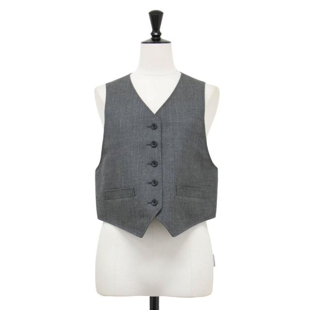 ESTNATION エストネーション ベスト チャコールグレー 38(M) | 24秋冬 ウール トロピカル ベスト / ジレ | Vネック シュート丈 コンパクト | トップス【レディース】【中古】【K4558】