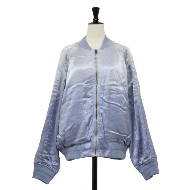 KURO クロ ブルゾン ブルー サイズ:0(S) | 25春夏 硫化染め サテン ブルゾン | SULFER DYEING SATIN BLOUSON MA-1 | フライトジャケット | ショート丈 | アウター ジャケット ジャンパー 上着【レディース】【中古】【K4558】