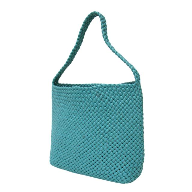 HIROFU ヒロフ バッグ ブルー系 | ブレッツァナッパレース / ハンドバッグ | 肩掛け メッシュ 本革 | イタリア製 | ブランドカバン【レディース】【中古】【K4558】