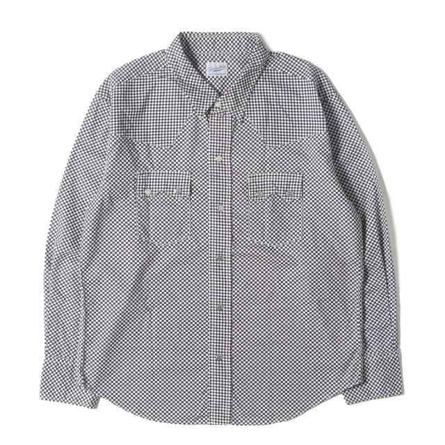 TENDERLOIN テンダーロイン シャツ パープル ホワイト サイズ:XS | チェッカー柄 サドルマン ウエスタンシャツ (T-SADDLE MAN SHT) | トップス カジュアルシャツ 長袖【メンズ】【中古】【K4561】