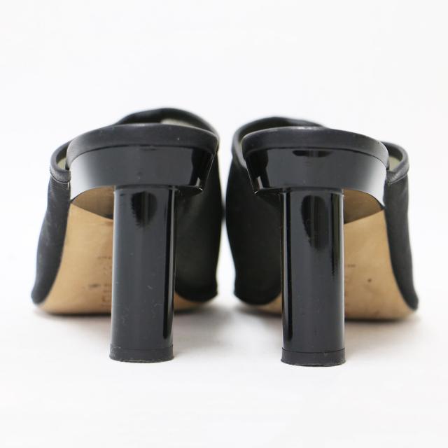 Tibi ティビ サンダル ブラック 黒 サイズ:37(24.0cm) | メッシュ ミュール サンダル | ヒール ポインテッドトゥ レザー | イタリア製 | ブランド シューズ 靴【レディース】【中古】【K4566】