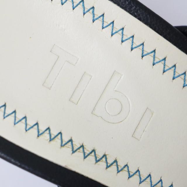 Tibi ティビ サンダル ブラック 黒 サイズ:37(24.0cm) | メッシュ ミュール サンダル | ヒール ポインテッドトゥ レザー | イタリア製 | ブランド シューズ 靴【レディース】【中古】【K4566】