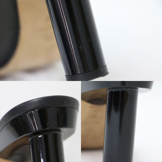 Tibi ティビ サンダル ブラック 黒 サイズ:37(24.0cm) | メッシュ ミュール サンダル | ヒール ポインテッドトゥ レザー | イタリア製 | ブランド シューズ 靴【レディース】【中古】【K4566】