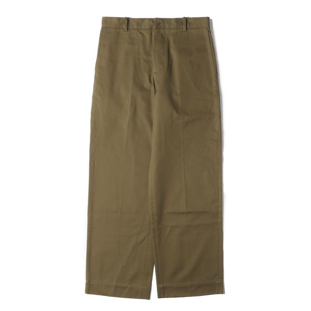 MAISON KITSUNE メゾン キツネ パンツ カーキ サイズ:42 | 23AW ストレート チノ トラウザー ワークパンツ (LM01102WW0078) | ジッパーフライ | ボトムス ズボン【メンズ】【中古】【美品】【K4563】